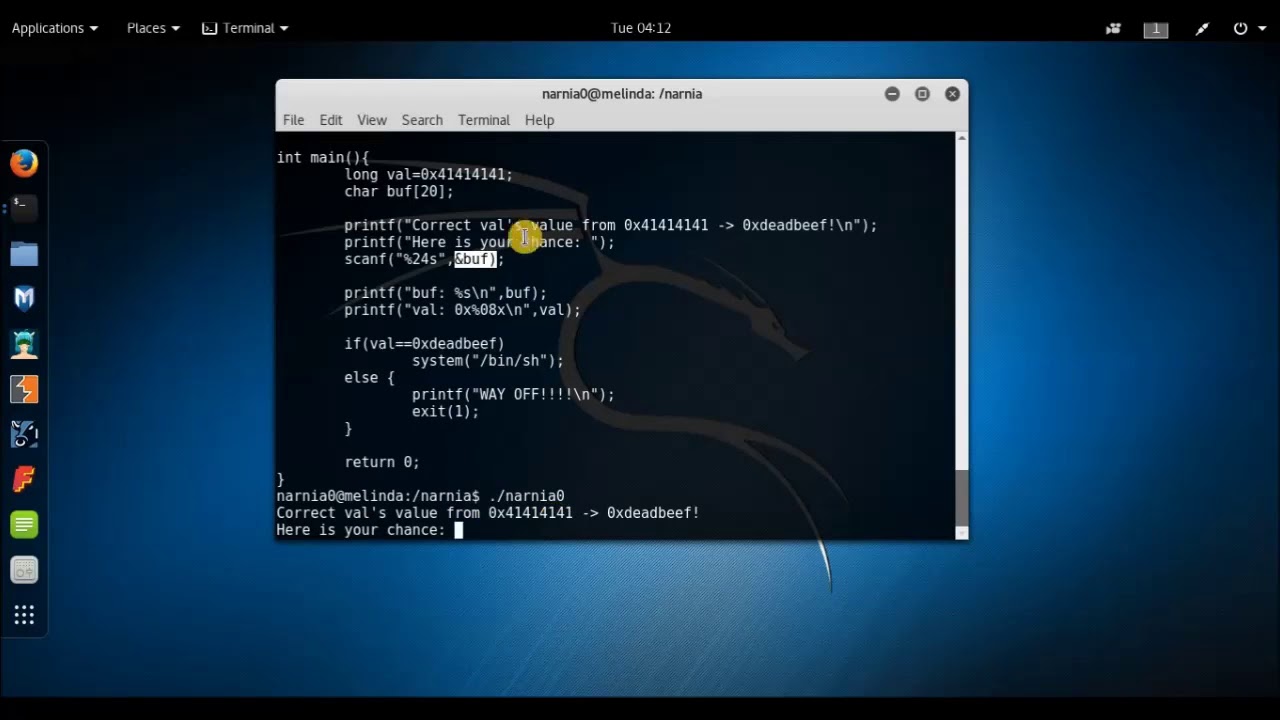 024 Binary Exploitation   Buffer overflow attack