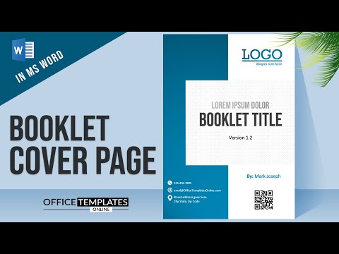 How to Create Booklet Cover Page Design in MS Word | Microsoft Word DIY Tutorial