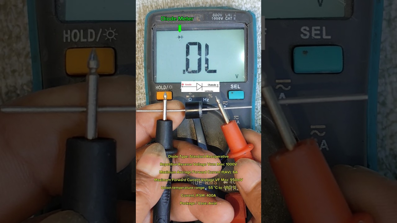 Data sheet for MIC 6A10 rectifier diode and how to measure it #datasheet #diode #rectifier #mic6a10