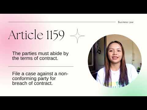 Obligations and Contract | Article 1158-1160