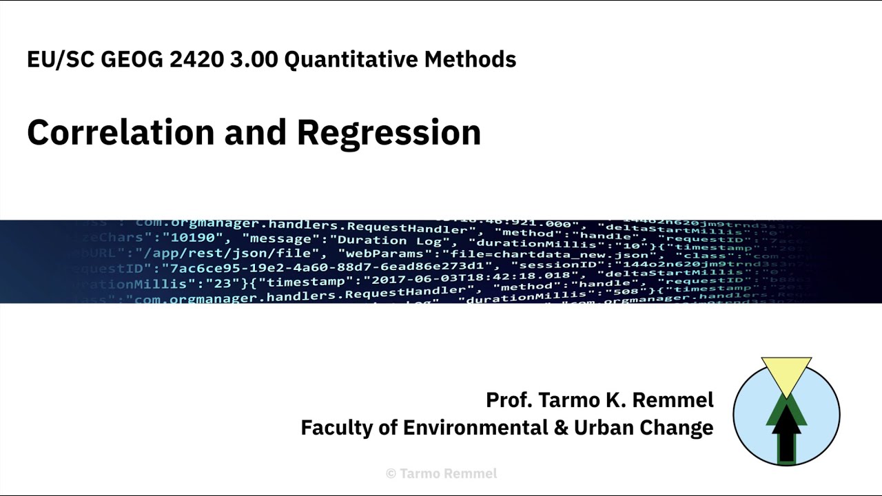 2420 W11 Tutorial - Correlation and Regression