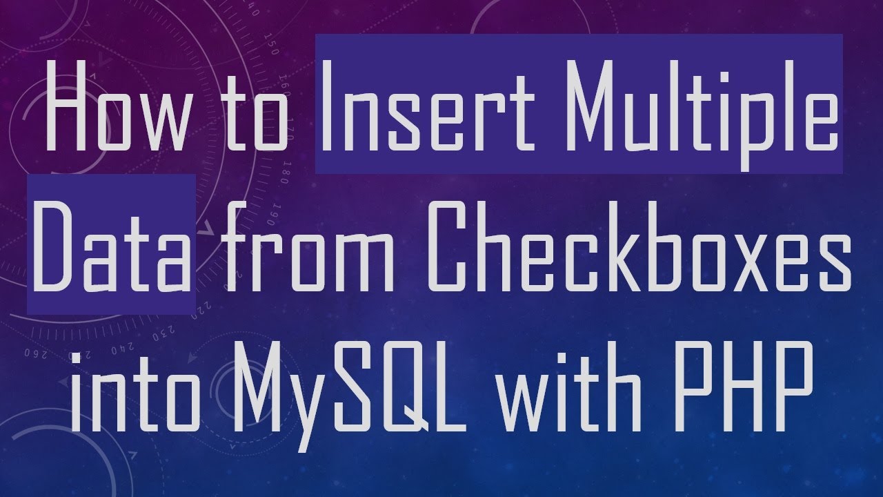 How to Insert Multiple Data from Checkboxes into MySQL with PHP