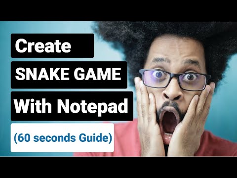 HTML Code to Make Snake Game With Notepad (A 60 seconds DIY Copy and Paste Guide)