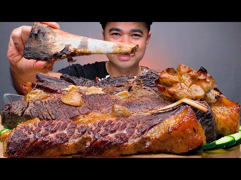 BEEF MACHETE | MUKBANG ASMR | ALFIE EATS