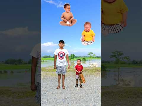 Moye Moye flying crying babies catching vs dog, hen, goat vs car & bee - Funny vfx magic