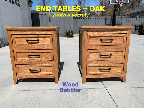 OAK END TABLES (aka NIGHTSTANDS) (with a secret)