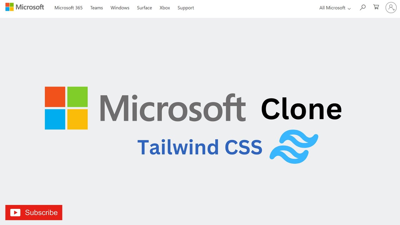 Microsoft Clone (Fully Responsive) using HTML and Tailwind CSS
