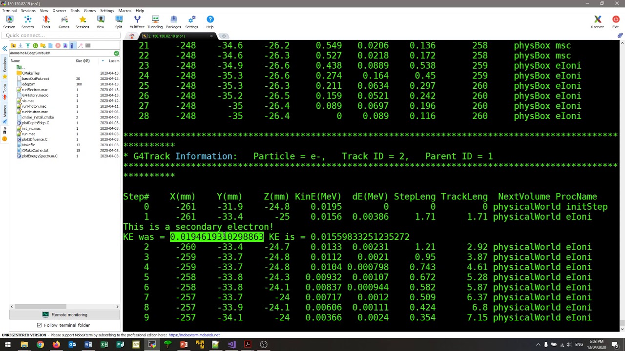 Geant4 SteppingAction2