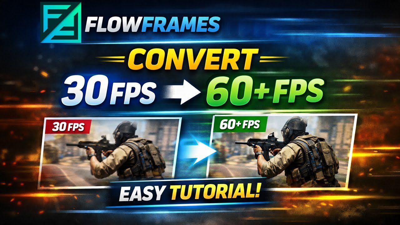 Flowframes Tutorial: Convert 30FPS to 60FPS+ (Best AI Frame Interpolation Method)