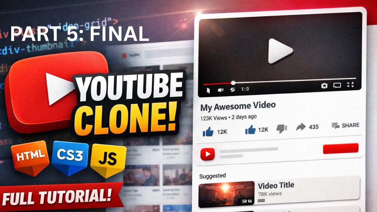 Create YouTube Clone Using HTML, CSS & JavaScript | PART 5 - Video grid #coding #htmlcssjs