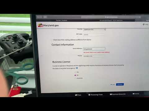 Applying for articles of organization. Maryland based small business