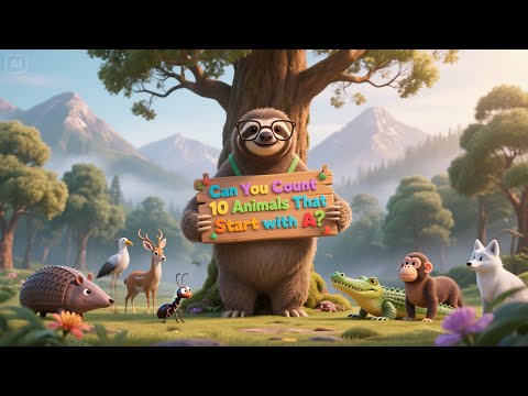 🦥 Animals That Start With A! | ABC Animal Song for Kids | 3D Animated Sloth Learning Video