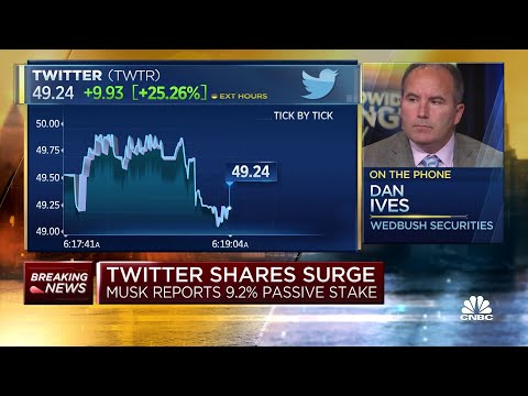 Twitter shares surge after Elon Musk takes 9.2% stake in company