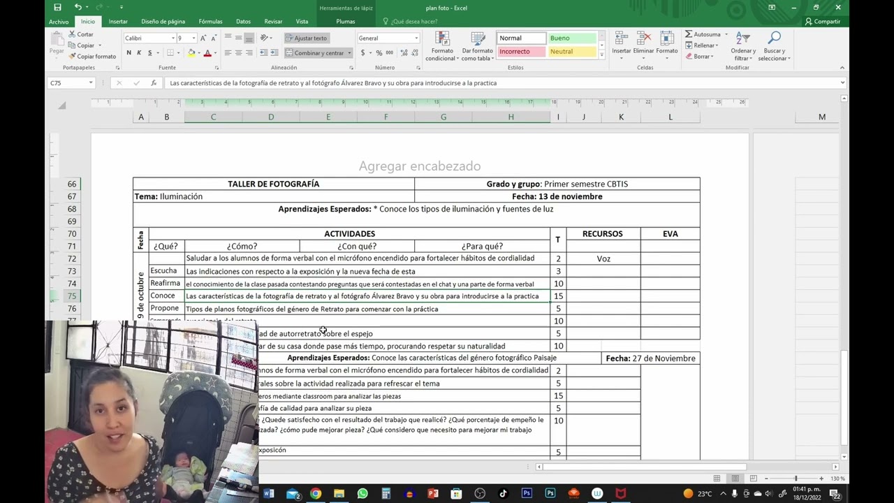 Haz tu planeación con excel