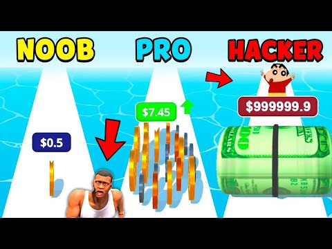 SHINCHAN and CHOP Became MILLIONAIRE in MONEY RUN 3D Noob vs Pro vs Hacker Gameplay Hindi | AMAAN-T