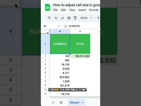 How to adjust cell size #googlesheets