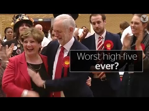 Corbyn in probably worst high-five ever