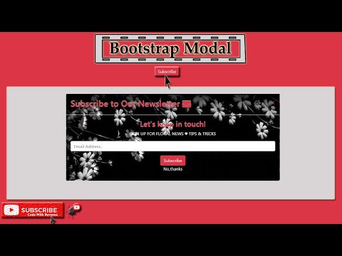 Bootstrap 4 Modal | Email Newsletter Pop Up With Bootstrap 4 | Code With Raveena
