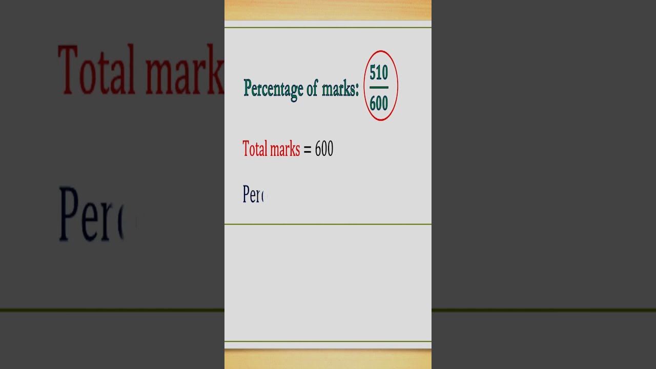 Percentage of marks calculation ❓❓😀