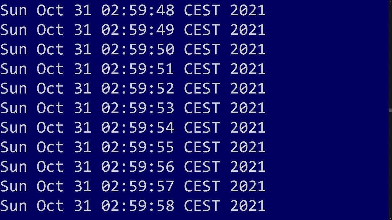 Transition from CEST to CET 2021