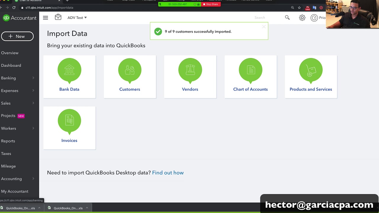 Importing Customers and Projects into QuickBooks Online from Excel