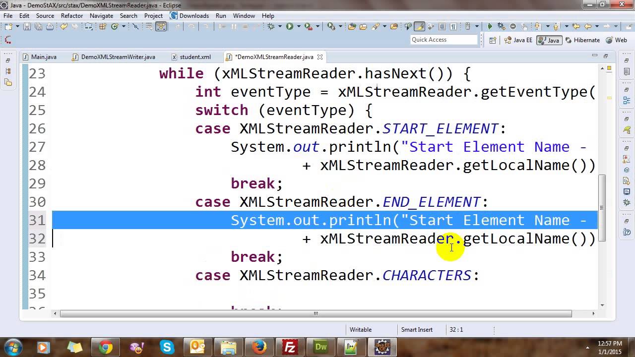 Read and Write XML File Using Java StAX