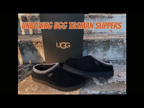 BLACK UGG TASMAN SLIPPERS