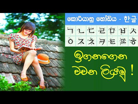Learn Korean in Sinhala Lesson 01| Korean alphabet | Korean vowels:consonants Sinhala |කොරියන් හෝඩිය