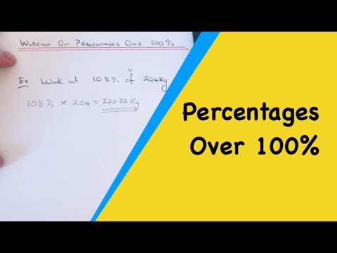 Working Out Percentages Which Are Over 100%. Example Find 108% of 204kg.