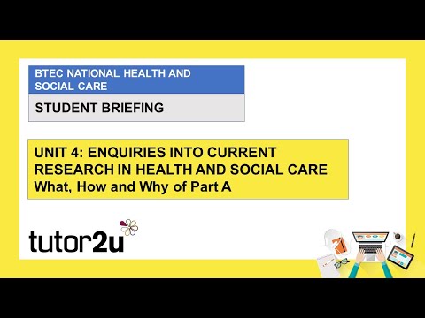 BTEC Health & Social Care Unit 4: What, How and Why?