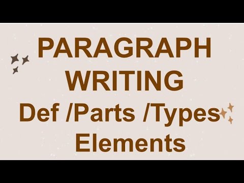 Paragraph Writing in English | How to write paragraph| Definition|Parts|Types|Elements