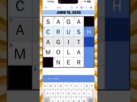 NYT Mini X-Word 6/15/25 #nytcrosswordanswers