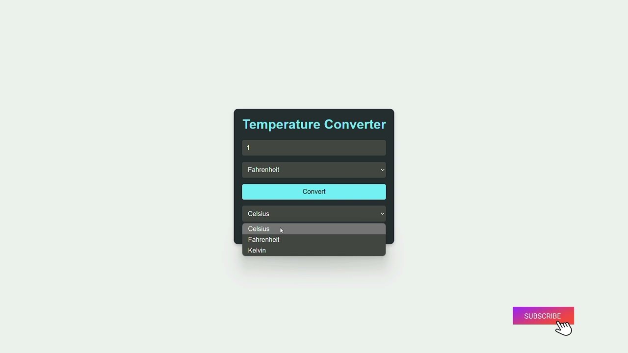 Create a temperature converter using html, css, javascript #frontend #html5 #htmlcssjavascript
