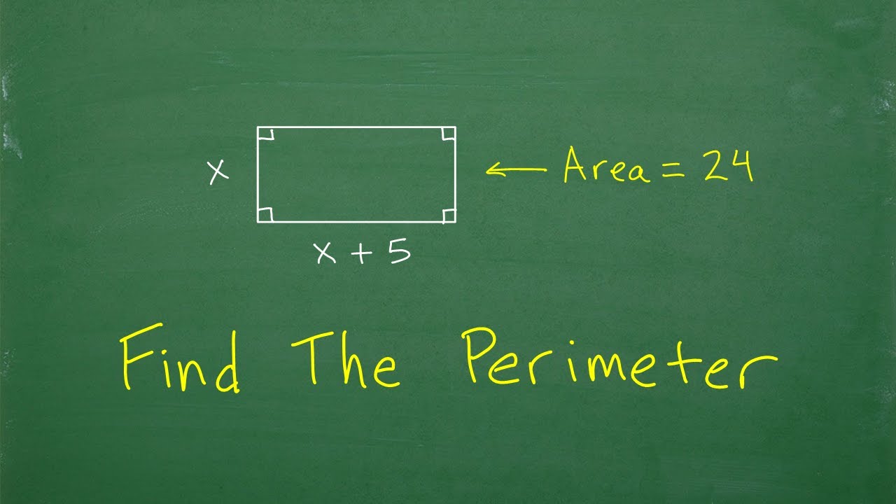The area of the rectangle is 24, what is the perimeter?  (HINT: think quadratic equation)