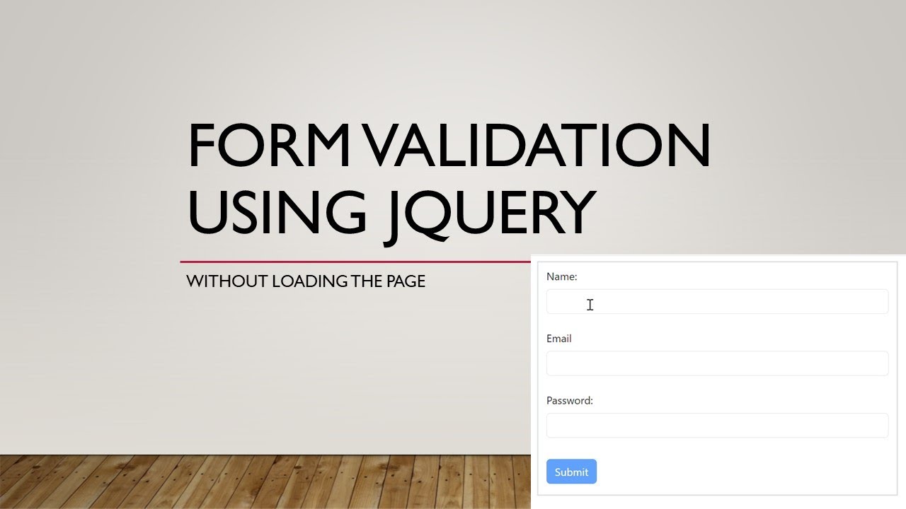 Form Validation using jQuery  and bootstrap without Plugin #html5     #formvalidation #css