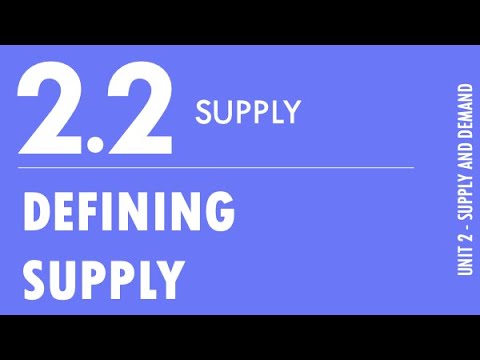 2.2 - Supply (Defining Supply)