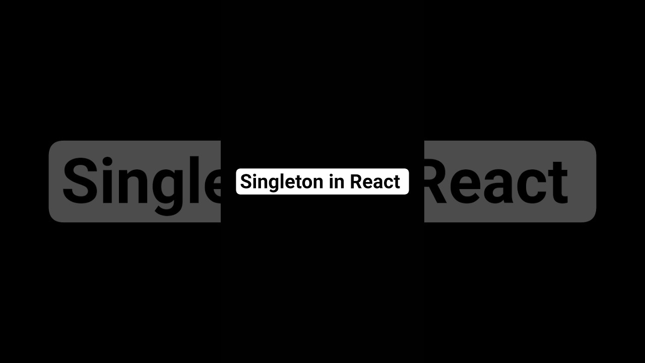 Singleton pattern in REACT #react #typescript