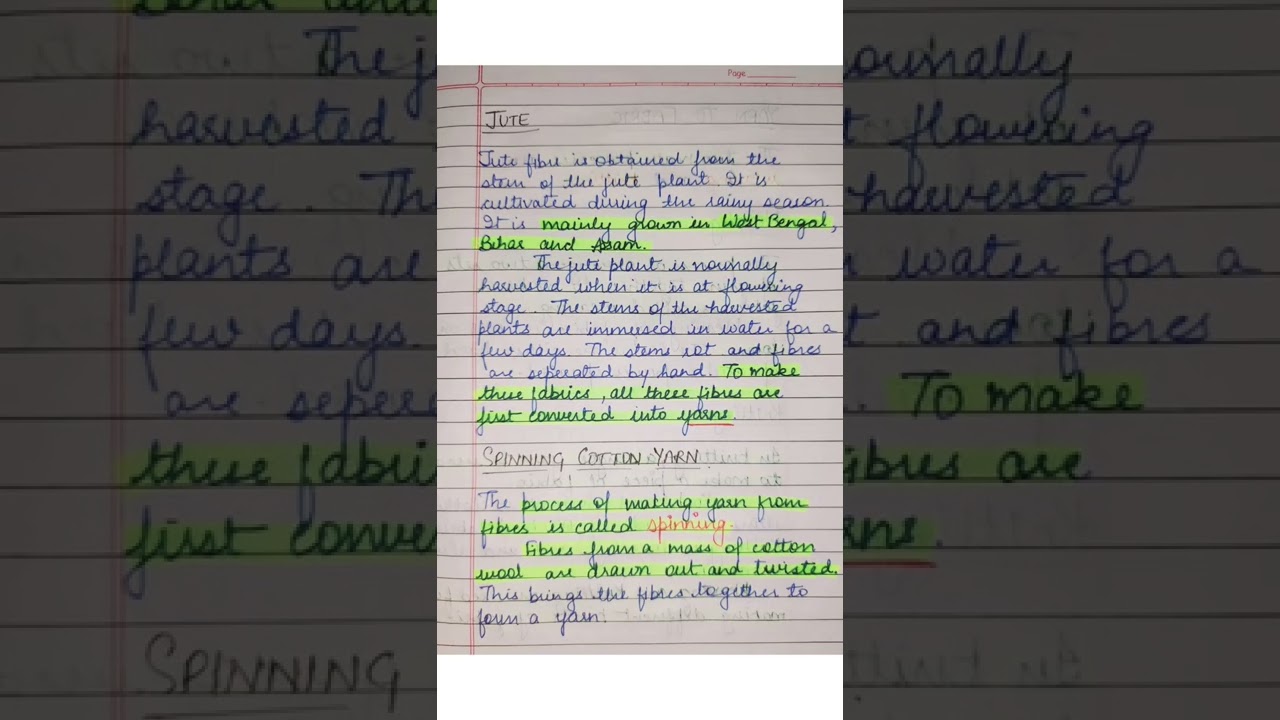 Class 6 Science Chapter 3 | Fibre To Fabric | NCERT #notes #ncert #class6