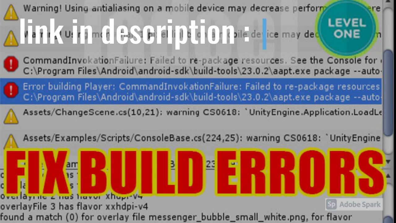 I will fix unity build errors, ads integration issues and game bugs