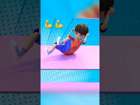 💪Exercise for kids |Bicycle Crunches | kid Exercise |kids workout#exercise #kidssong#shorts#toddler