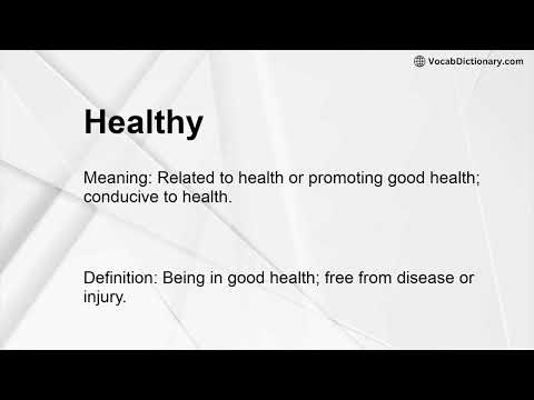 Healthy Meaning