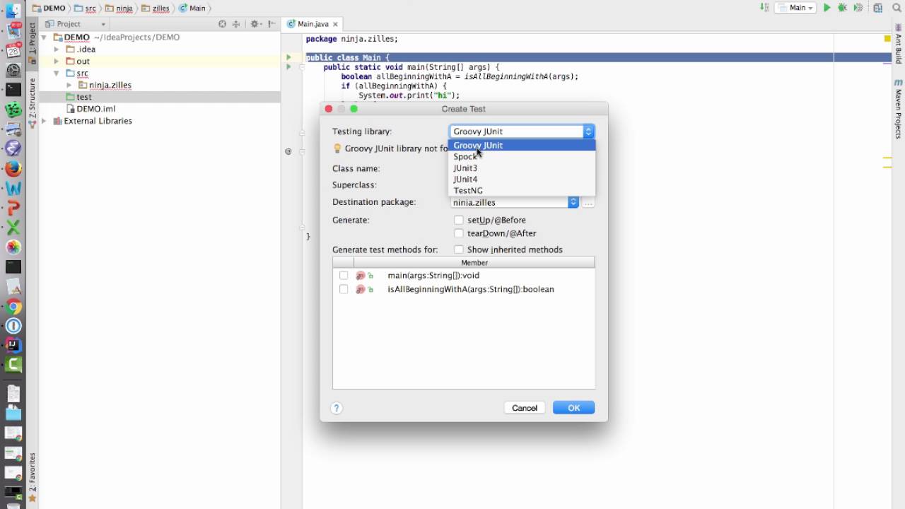 JUnit4 Testing in IntelliJ
