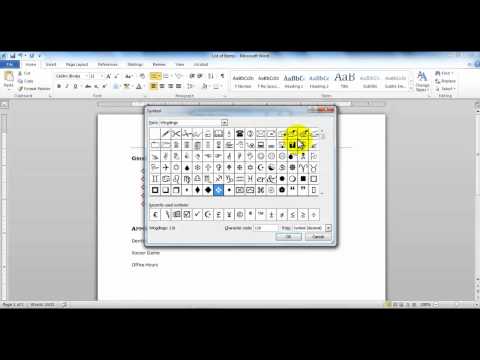 MS Word Bulleted and Numbered Lists
