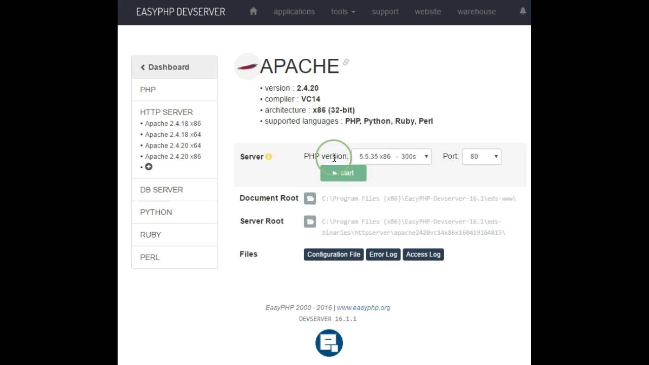 EasyPHP Devserver 1