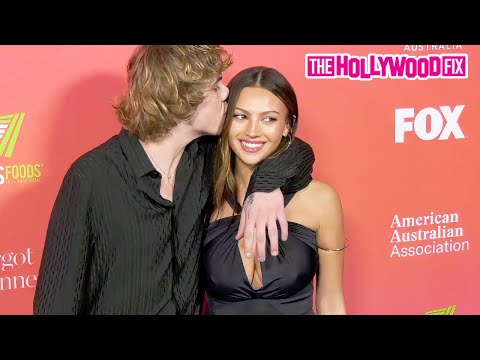 The Kid Laroi Kisses His Girlfriend Katarina Deme On The Red Carpet At The G'Day USA Arts Gala In LA