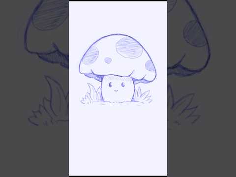 Easy Mushroom Drawing for Kids | Step by Step Cute Sketch #drawing #sketch