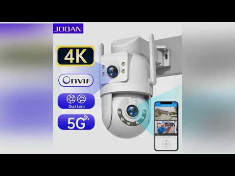 Jooan 4K 8MP HD Wifi PTZ Camera Outdoor 5G Wifi Dual Lens Security IP Cameras 5X Zoom AI Tracking ON