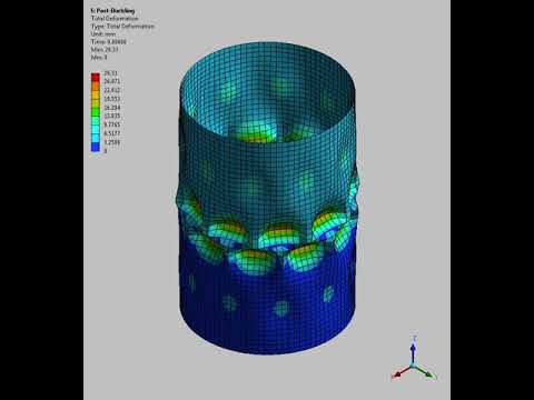 ANSYS Workbench - Nonlinear Buckling Analysis - Cylindrical Shell under Compressive Axial Load