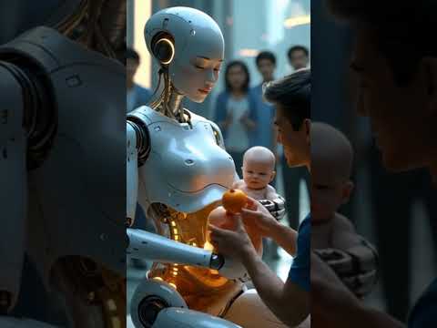 Robot in human form offers an orange – weird or wonderful? 🤖🍊"