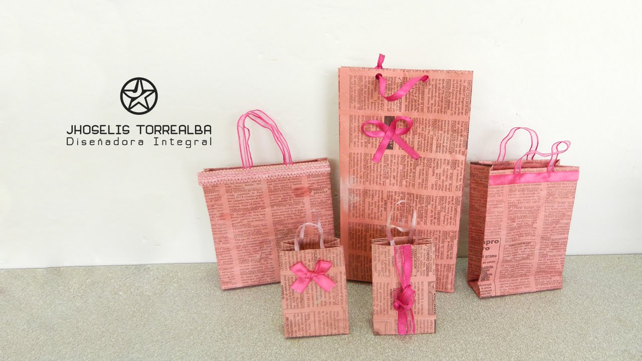 DIY BOLSA DE REGALO con papel periodico TEÑIDO